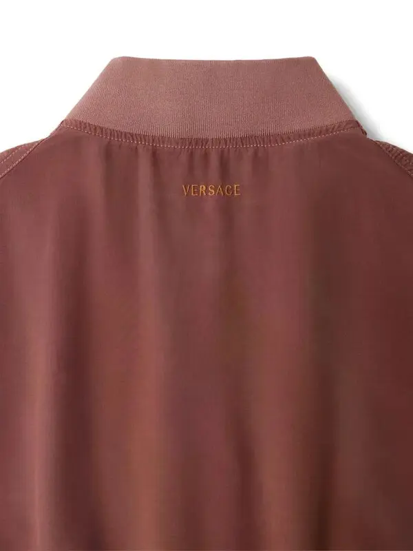 Versace Logo Embroidered Bomber Jacket