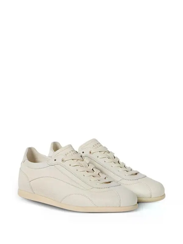 Brunello Cucinelli Ivory Logo Detail Sneakers