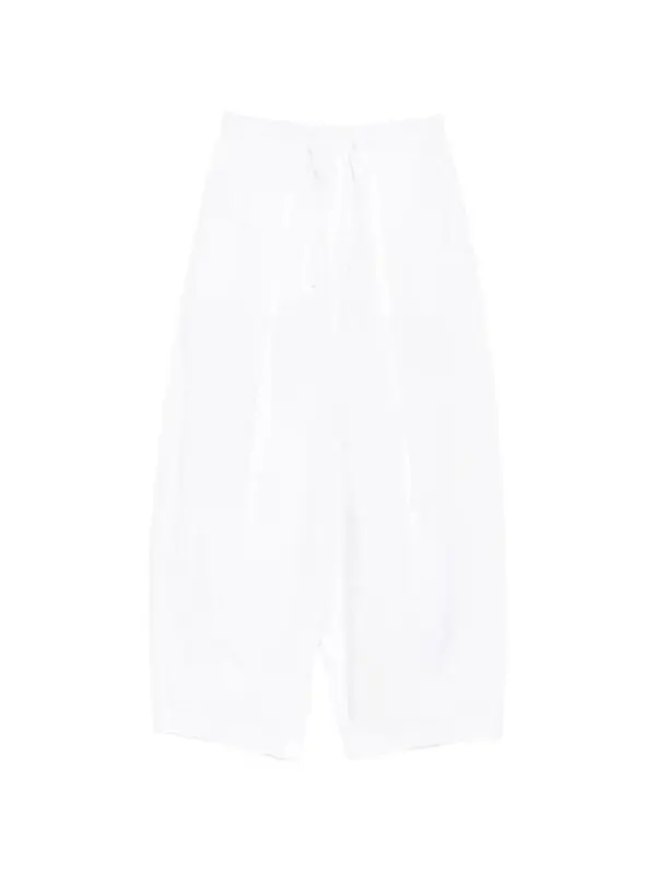 Sú Name Drawstring Wide-leg Palazzo Pants - White