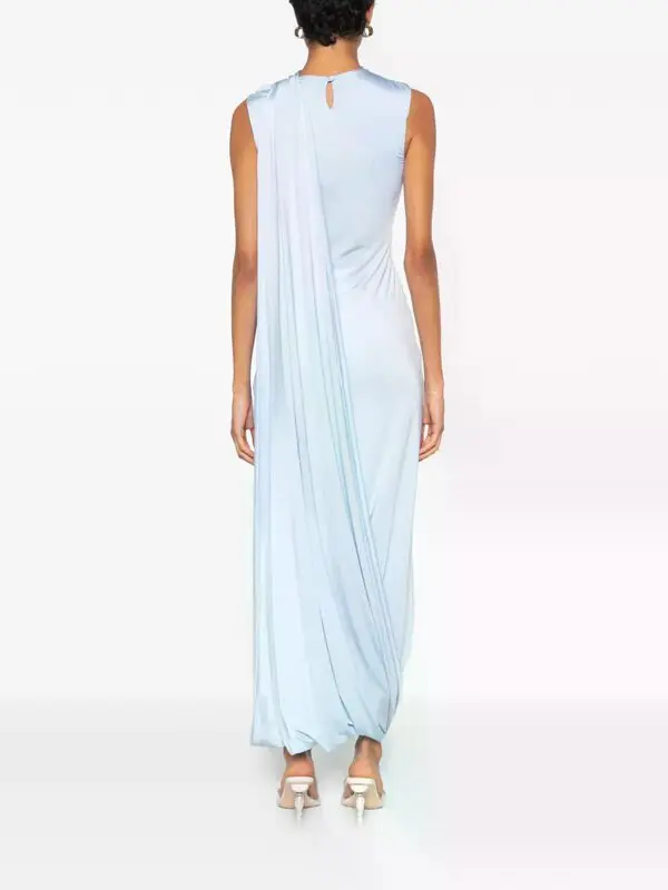 SELF-PORTRAIT Draped Ruched Asymmetric Dress