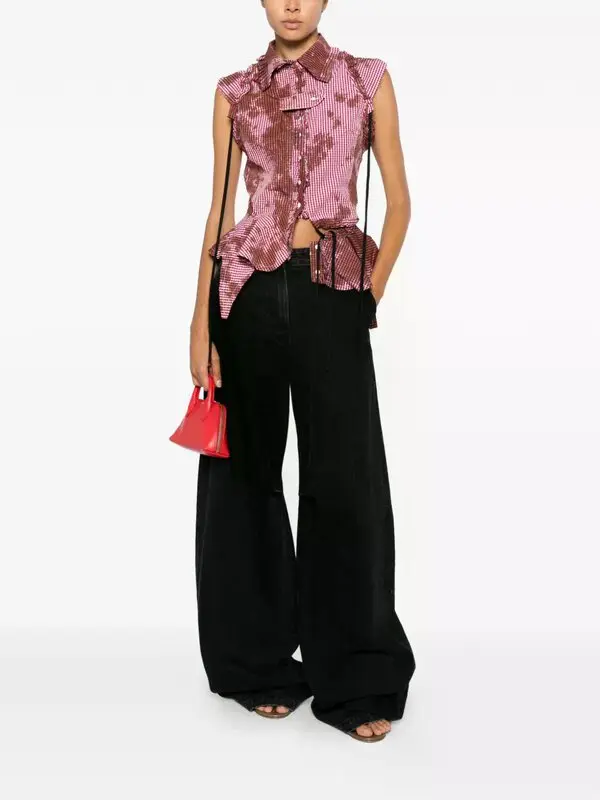 Ottolinger Ruched Ruffled Peplum Blouse