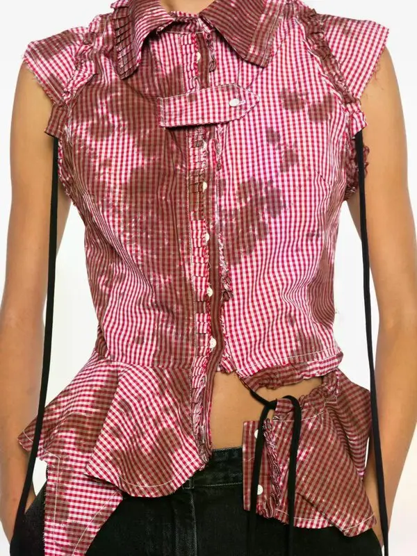 Ottolinger Ruched Ruffled Peplum Blouse