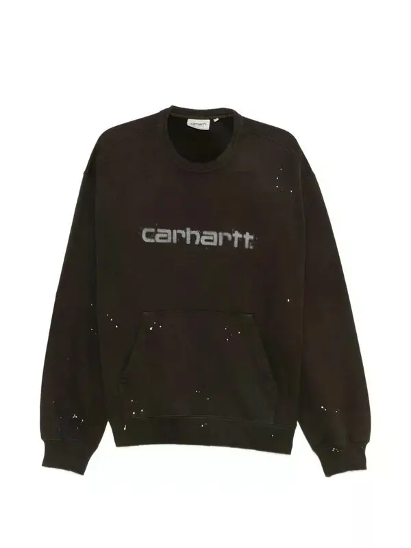Carhartt Work In Progress Painter Logo Print Cotton Sweatshirt - Brown