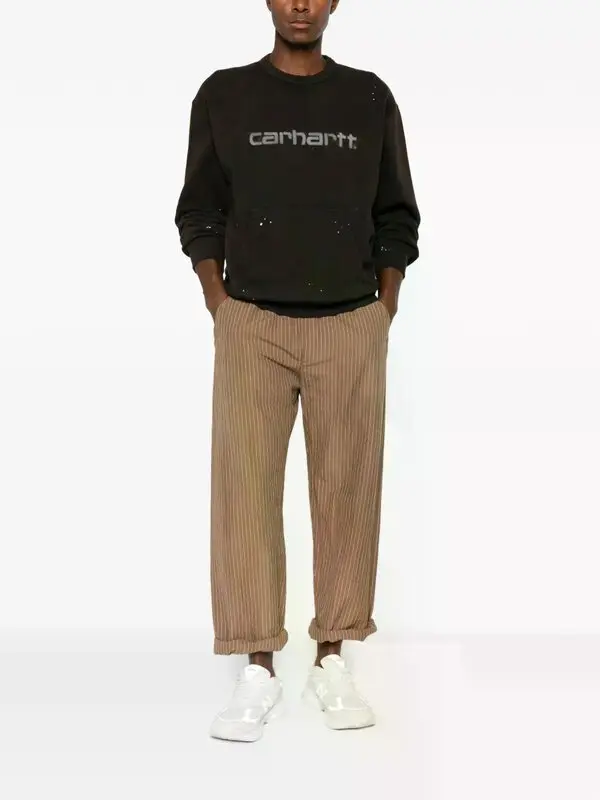 Carhartt Work In Progress Painter Logo Print Cotton Sweatshirt