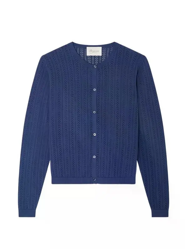 Bonpoint Pointelle-knit Cardigan - Blue