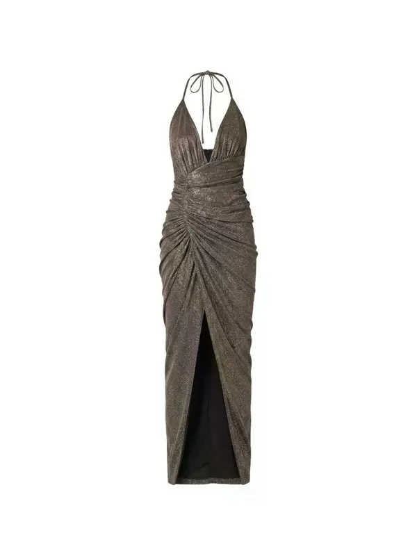 Alexandre Vauthier Ruched Halterneck Dress - Brown