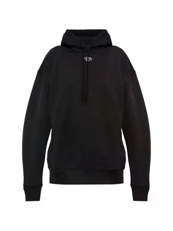 DIESEL® Logo Plaque Drawstring Hoodie - Black