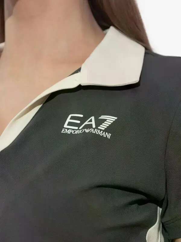 EA7 Logo Print Colourblock T-shirt - Grey