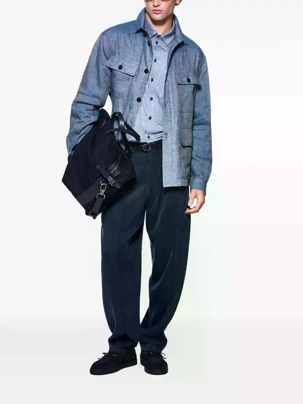 Giorgio Armani Pleated Wide-leg Trousers - Blue