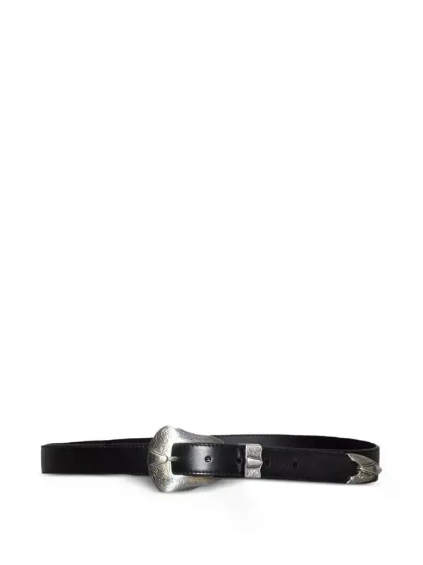 KATE CATE Engraved Buckle Leather Belt