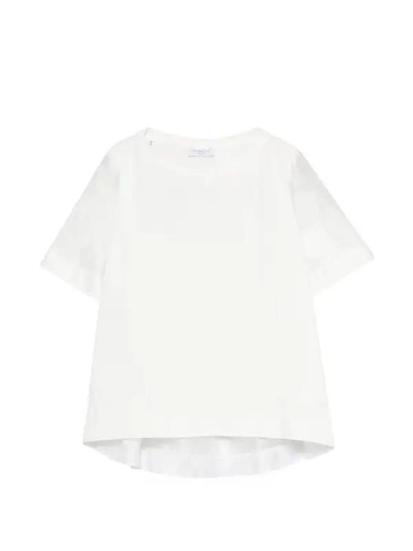 ZANETTI Sheer Panel Short Sleeve T-shirt - White