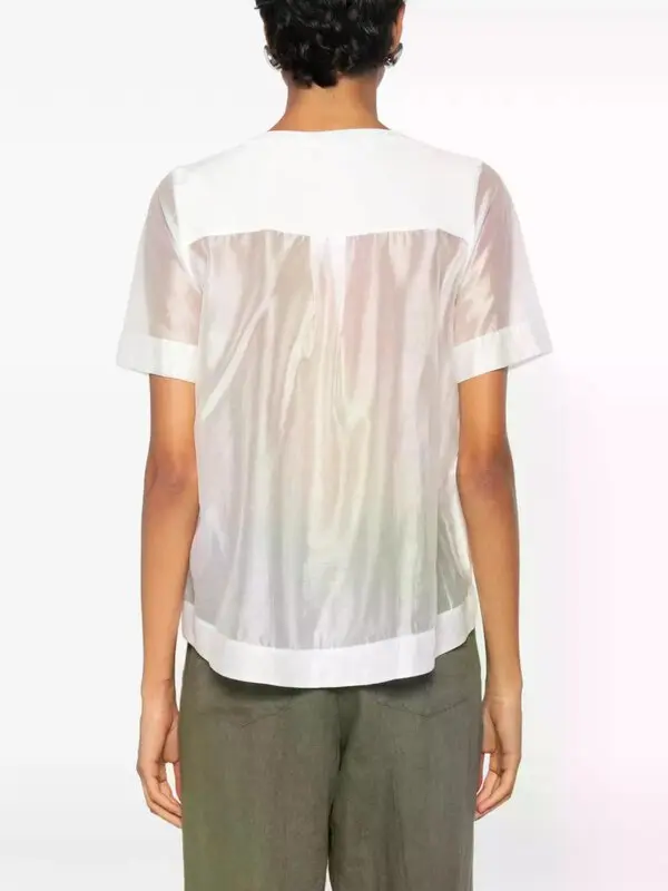ZANETTI Sheer Panel Short Sleeve T-shirt