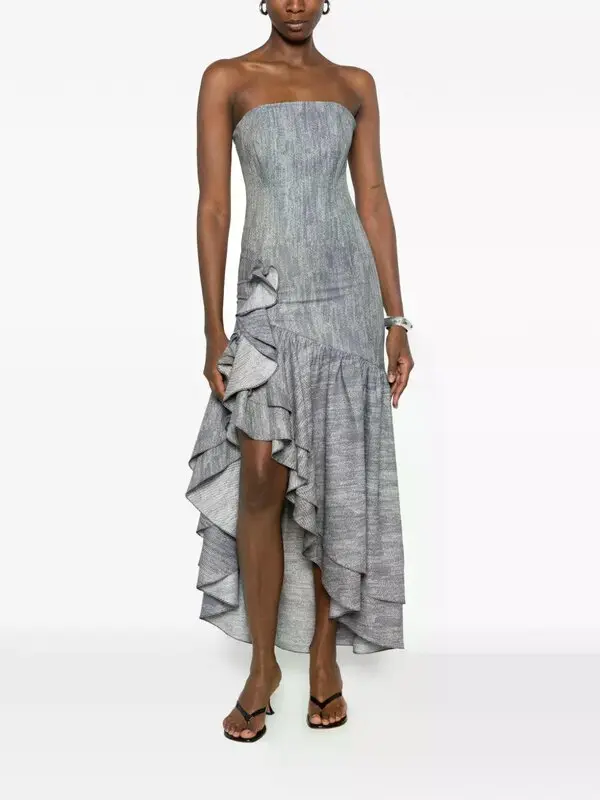 LEEN MOUGRHABI Sophia Ruffled Asymmetric Dress