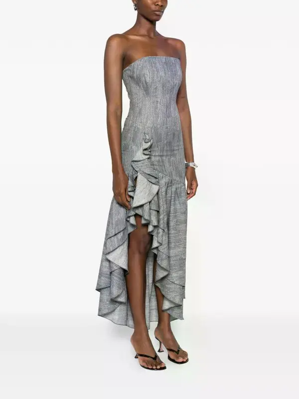LEEN MOUGRHABI Sophia Ruffled Asymmetric Dress