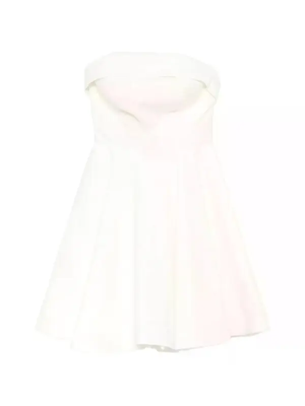 LEEN MOUGRHABI Strapless Bow Detail Midi Dress - White