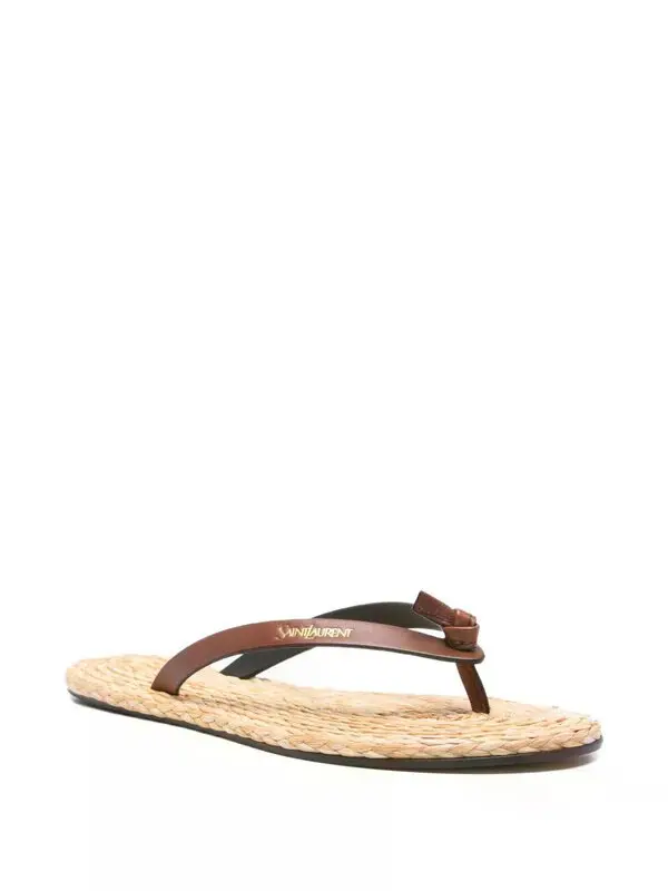 Saint Laurent Woven Sole Leather Sandals