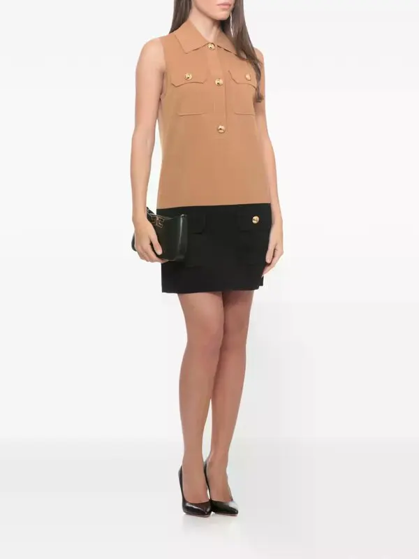 Elisabetta Franchi Two-tone Button-up Mini Dress