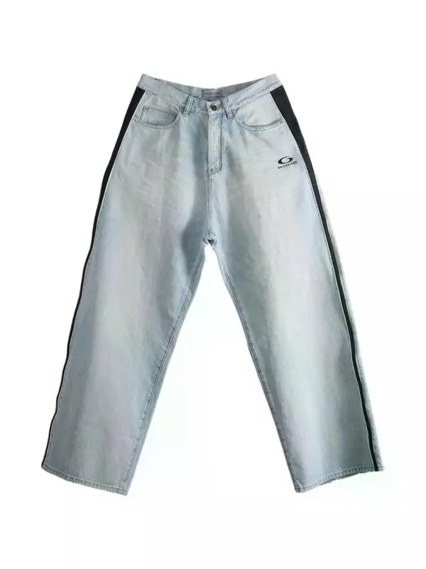Balenciaga Logo Print Baggy Jeans