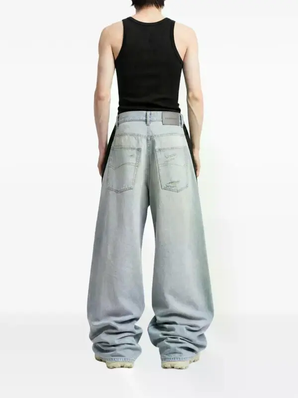 Balenciaga Logo Print Baggy Jeans