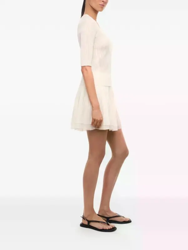 12 STOREEZ Lattice Layered Skirt - White