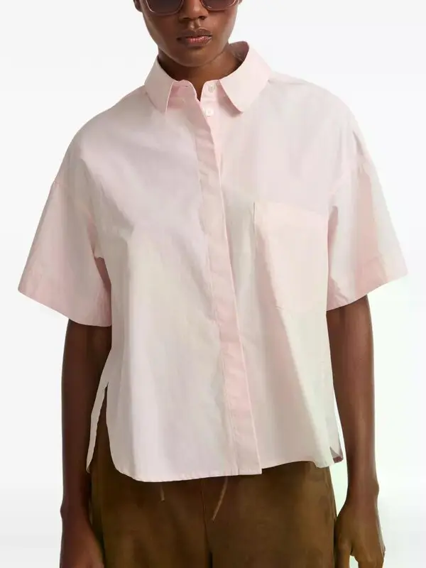 YVES SALOMON Poplin Short Sleeve Shirt - Pink