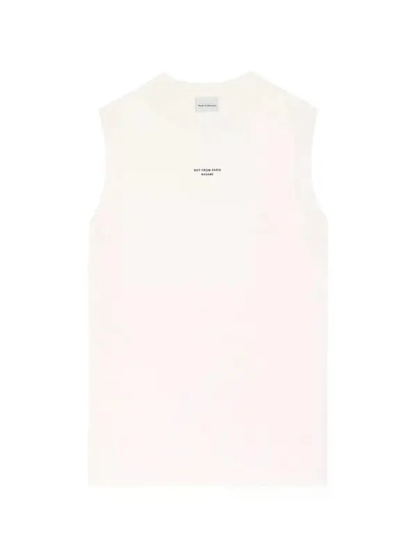 Drole De Monsieur Slogan-print Vest - White