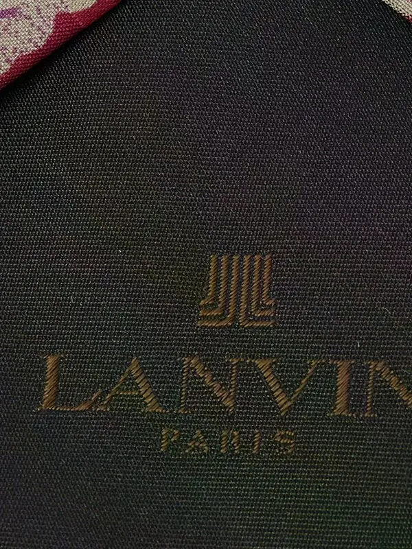 LANVIN Floral Print Silk Tie