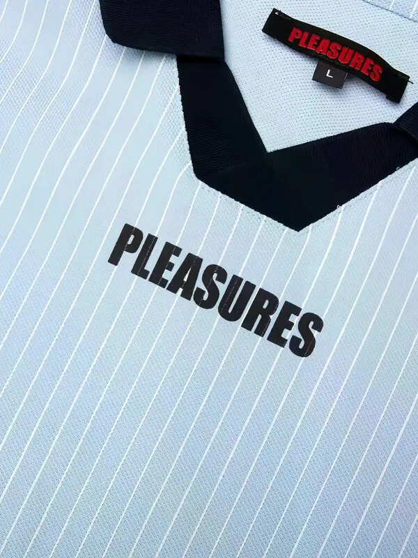 PLEASURES Pet Pinstripe Polo Shirt