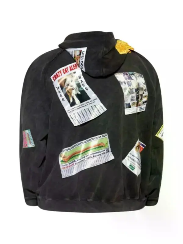 SSSTUFFF Stonewashed Hoodie With Graphic Patches