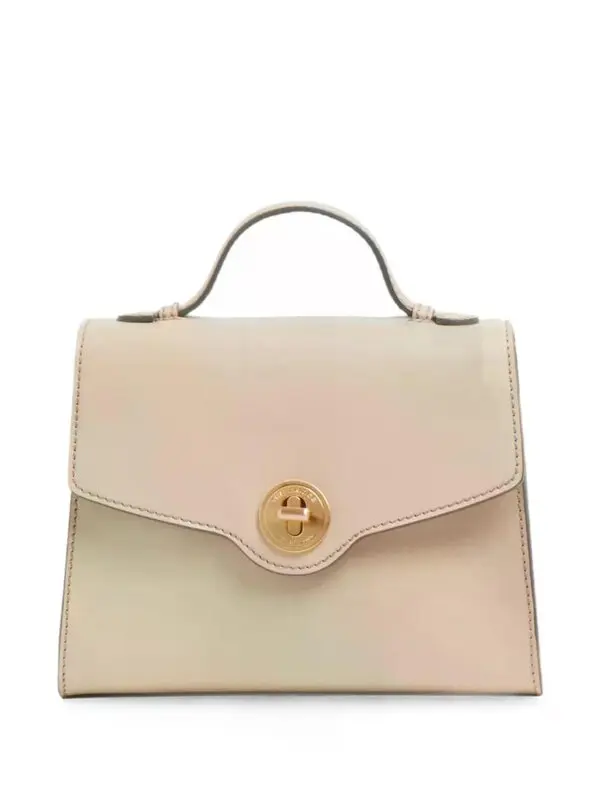 THE BRIDGE Leather Twist-lock Tote Bag - Neutrals
