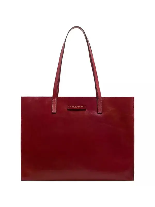 THE BRIDGE Logo-plaque Leather Tote Bag - Red