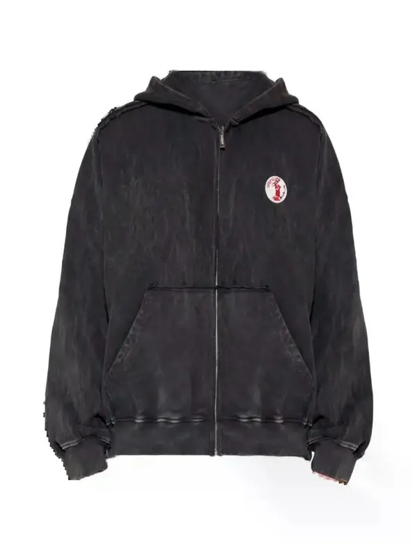 SSSTUFFF Hoodie With Cat Patch Detail
