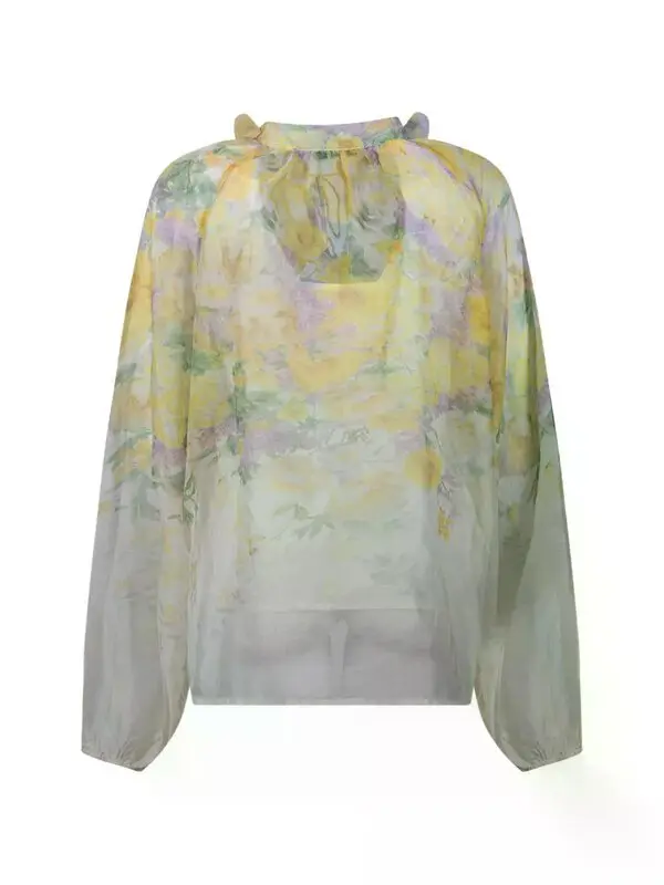 GIOVANNI PARIS Floral Ruffle Blouse