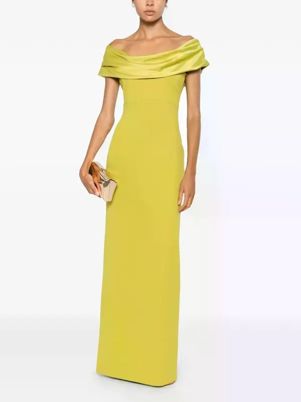 Solace London Off-shoulder Draped Maxi Dress