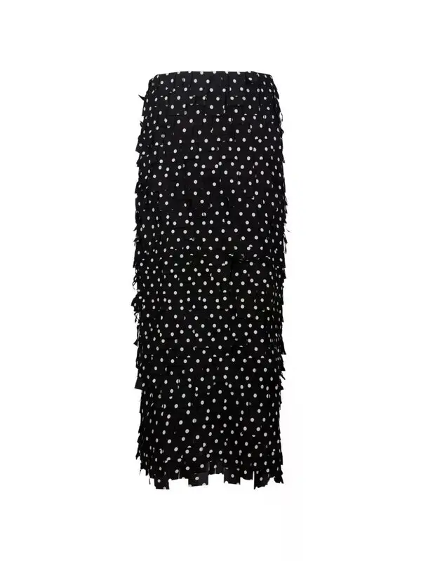 GIOVANNI PARIS Polka-dot Tiered Midi Skirt
