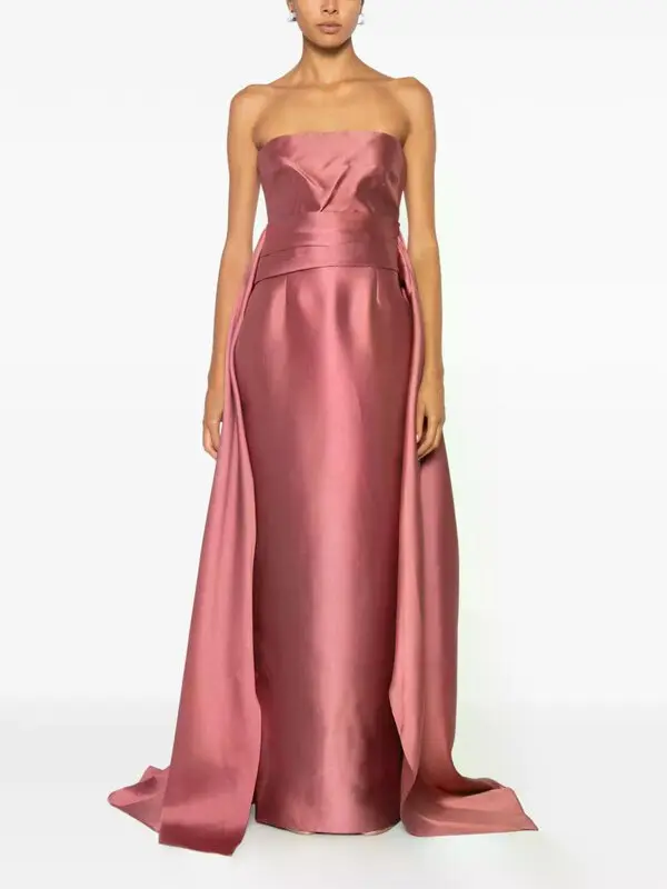 Solace London Strapless Draped Maxi Dress
