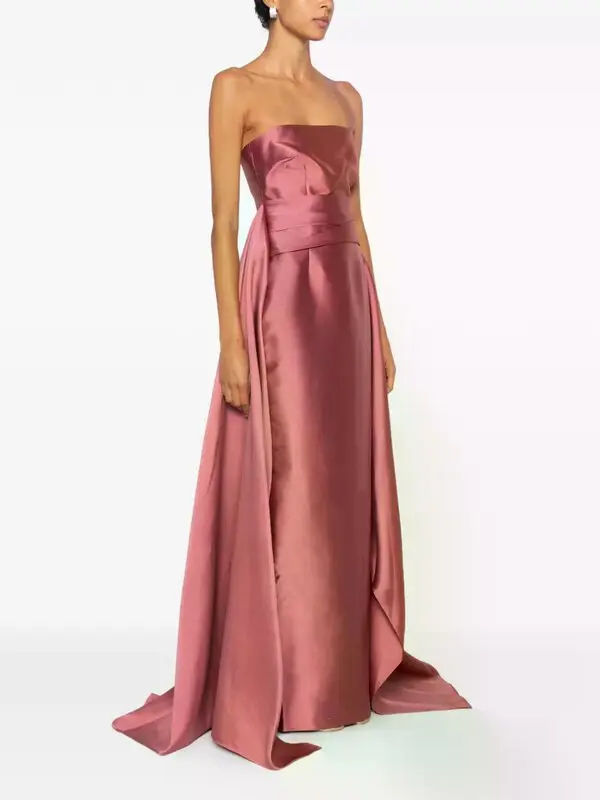 Solace London Strapless Draped Maxi Dress