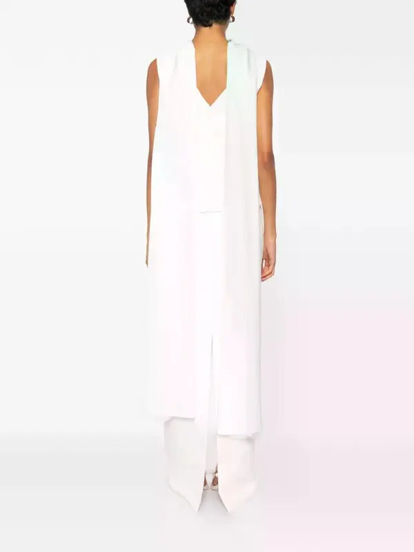 Solace London Annie Peplum-waist Draped-panel Maxi Dress - White