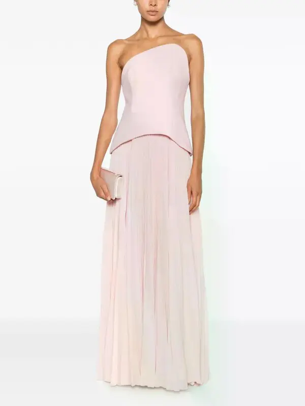 Solace London Strapless Pleated Maxi Dress - Pink