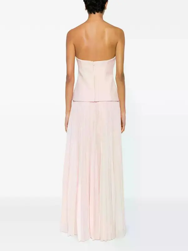 Solace London Strapless Pleated Maxi Dress - Pink