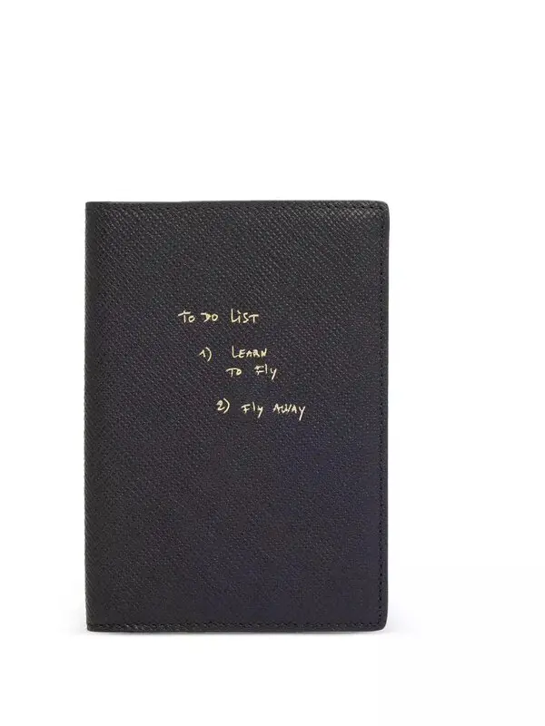 Smythson X Thomas Lélu Panama Leather Passport Cover - Black