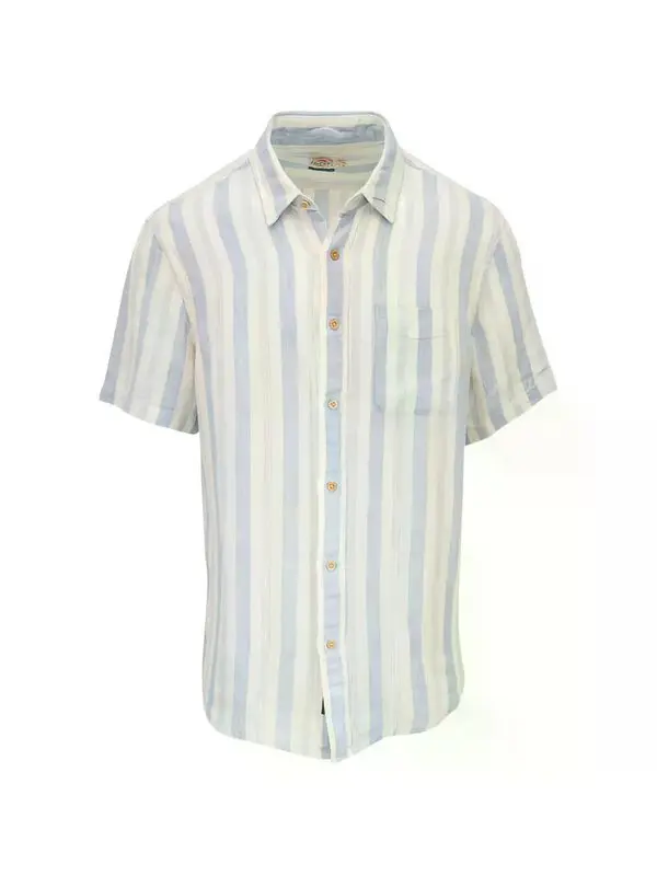 Faherty Brand Palma Island Striped Linen Shirt - Blue