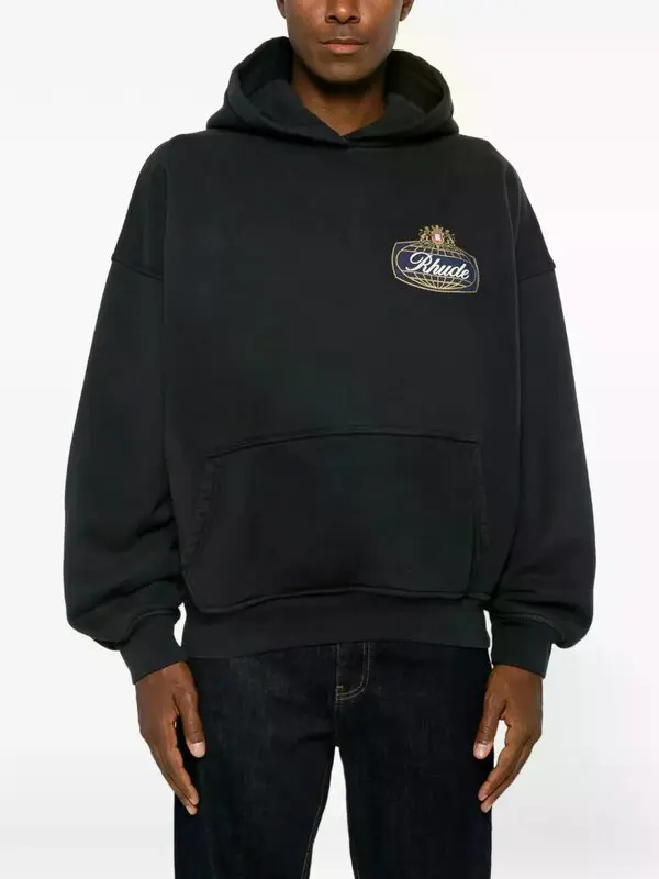 Rhude Logo Print Cotton Hoodie