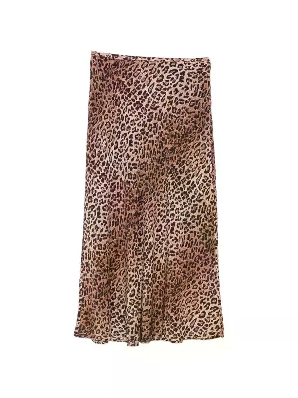 Rixo Kelly Leopard-print Maxi Skirt - Red