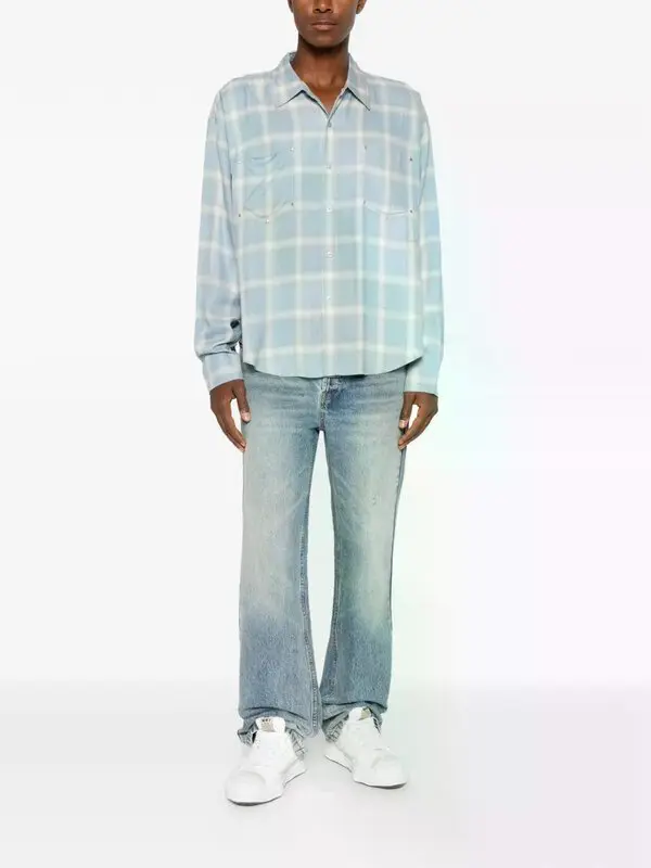 COLE BUXTON Check-pattern Stud-embellished Shirt