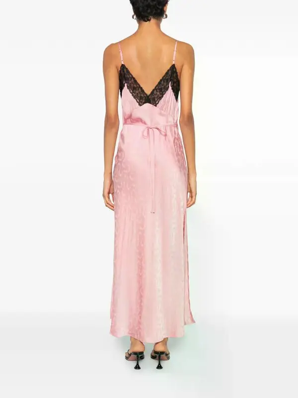 Rixo Alberta Jacquard Maxi Dress With Lace Trim
