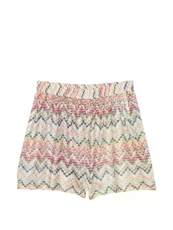 Missoni Zigzag-knit Elasticated Waist Shorts - Neutrals