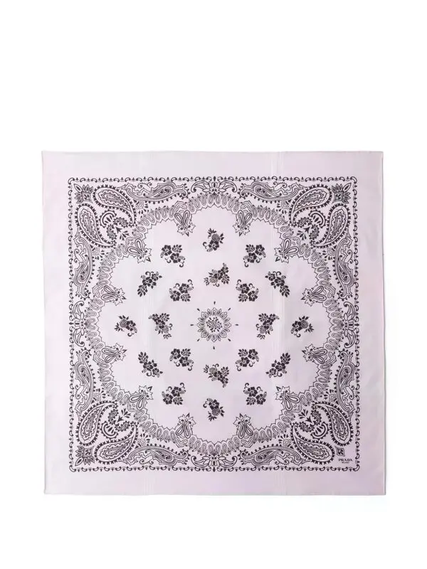 Prada Printed Batiste Scarf - Pink