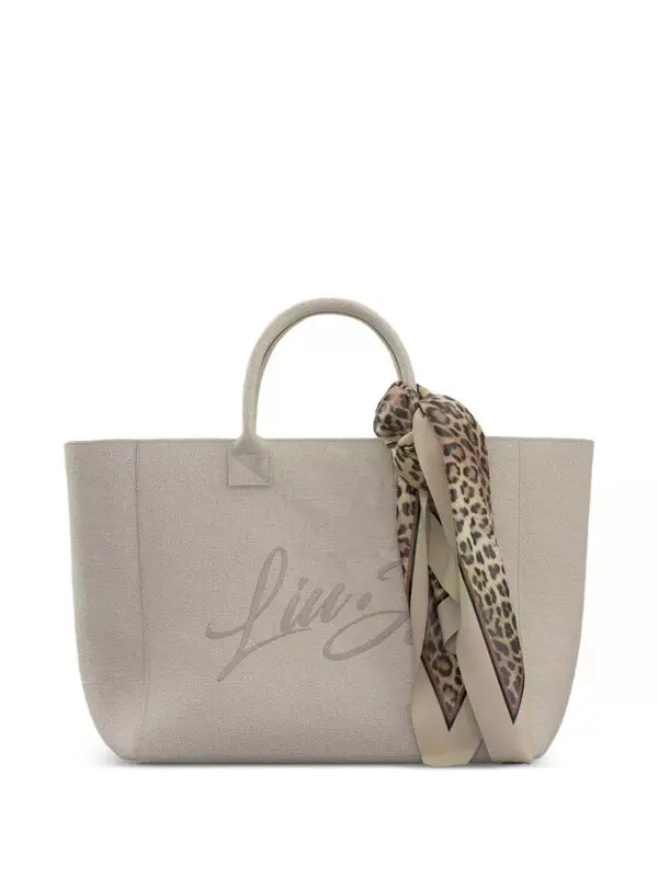 Liu Jo Large Logo-embroidered Tote Bag - Neutrals
