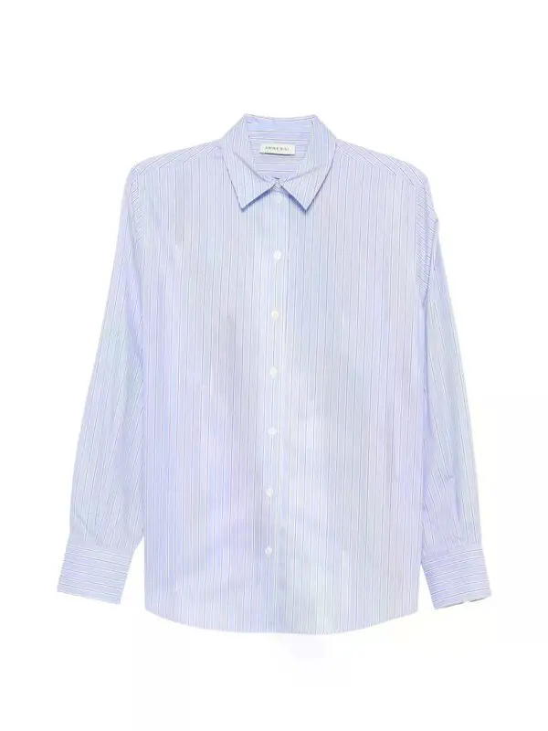 ANINE BING Striped Long-sleeve Shirt - Blue